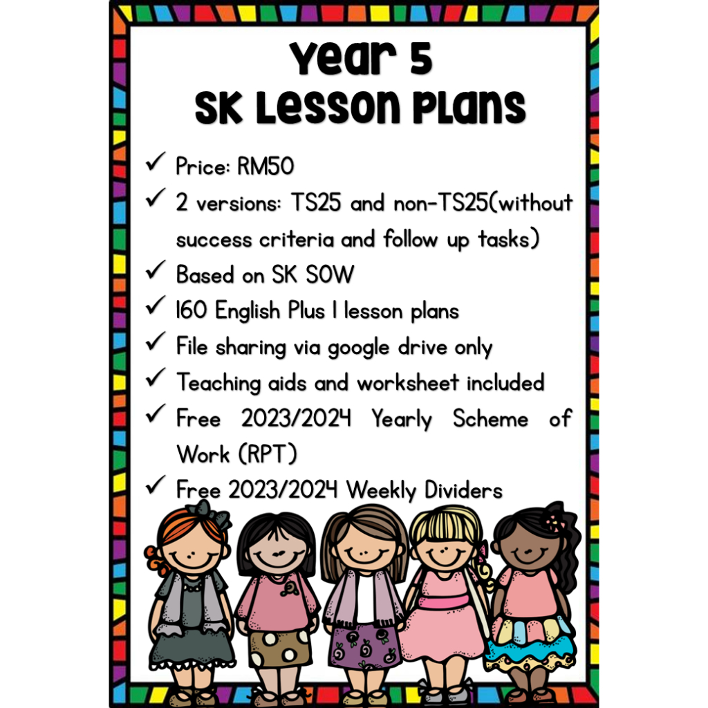 RPH Lesson Plans English Year 5 SK TS25 | Shopee Malaysia