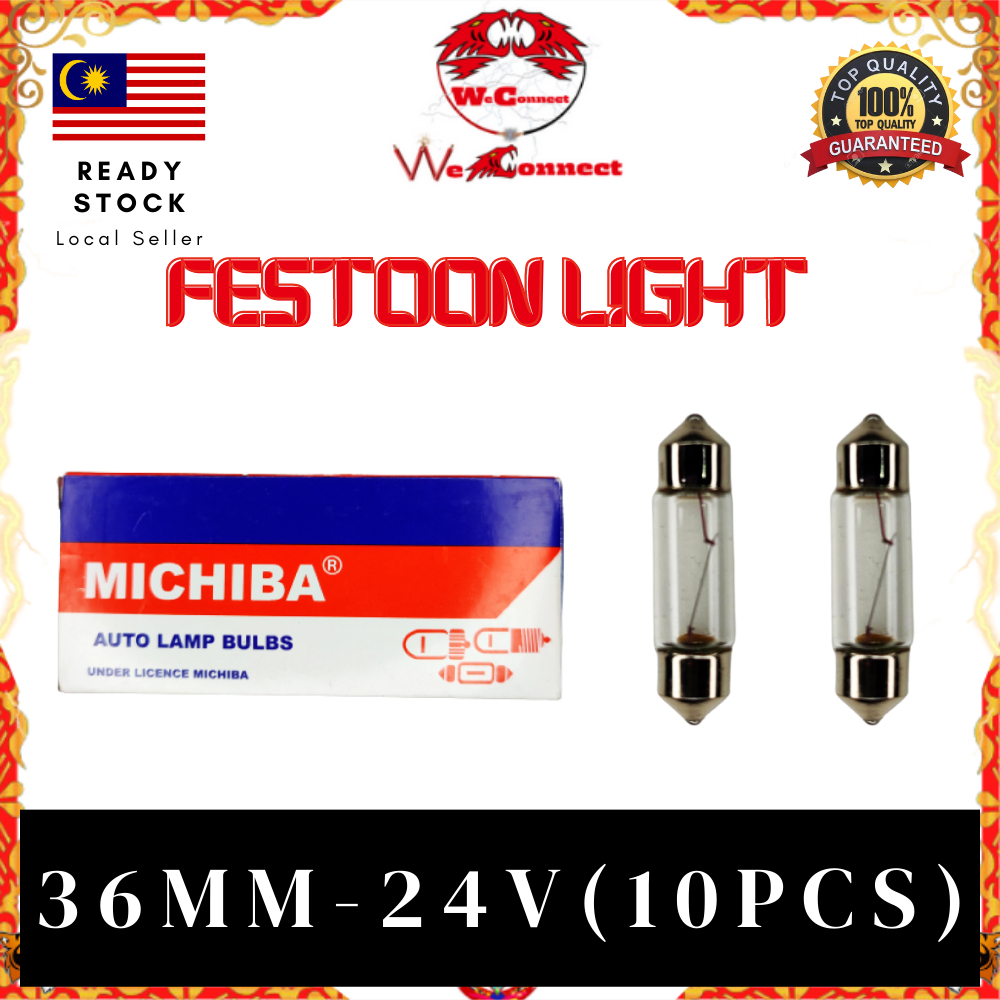WeConnect 10PCS MICHIBA 1044 Festoon Light Car Interior Dome Light 31MM ...