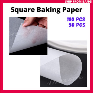 Square Paper Baking Parchment Cake Liner Oven Bake Non Stick Grease ...