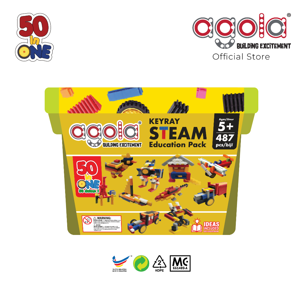 AGOLA Keyray STEAM Education Pack 50 in 1 (Educational Building Block ...