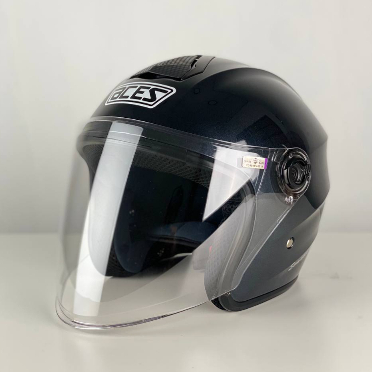 ACES R1 Grey Open Face Helmet With Siap Clear Visor Topi Keledar ...