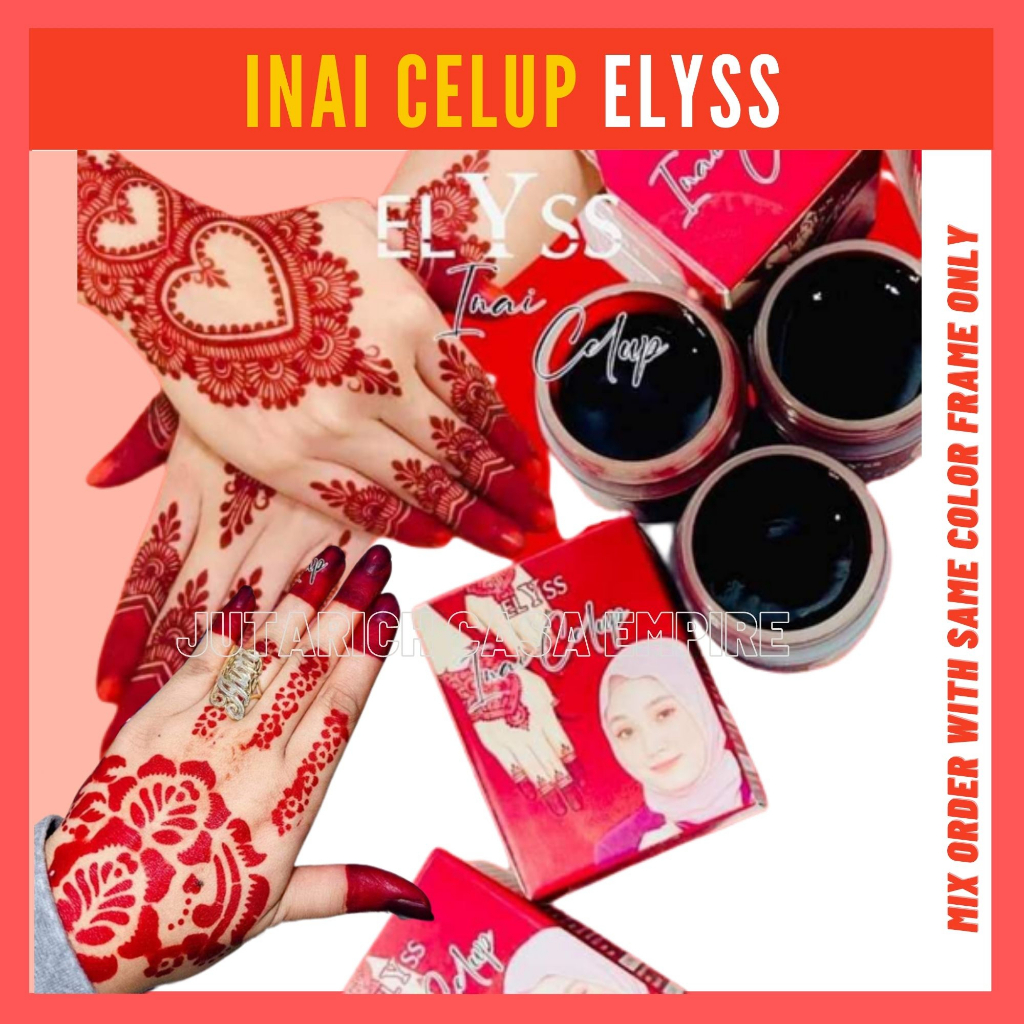 💯ORIGINAL ELYSS INAI KUKU CELUP MERAH SAH SOLAT | HENNA KUKU | Shopee ...