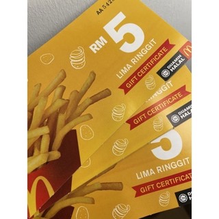 MCDONALD VOUCHER MCD VCH E CERTIFICATE VOUCHER RM10 & RM5 | Shopee Malaysia