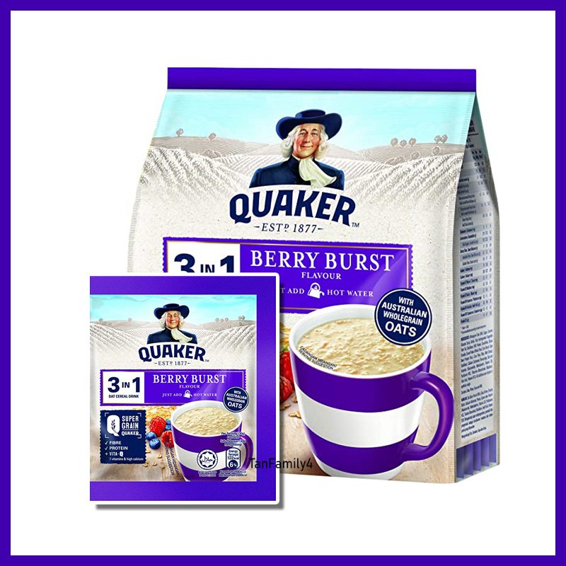 Quaker 3 In 1 Oat Cereal Drink (1's) 28g Flavours Original Vanilla ...