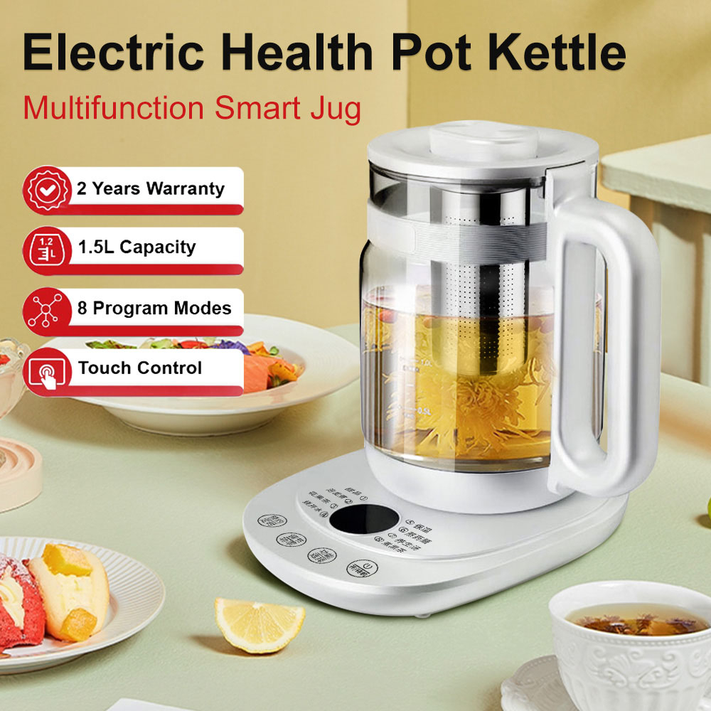 Health Pot Kettle 8 Modes Recipe Healthy Pot Food Grade Glass Jug Tea ...