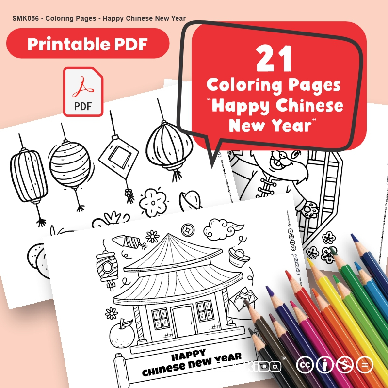 [ Soft Copy/ PDF ] Happy Chinese New Year Coloring Pages For Kids | E ...
