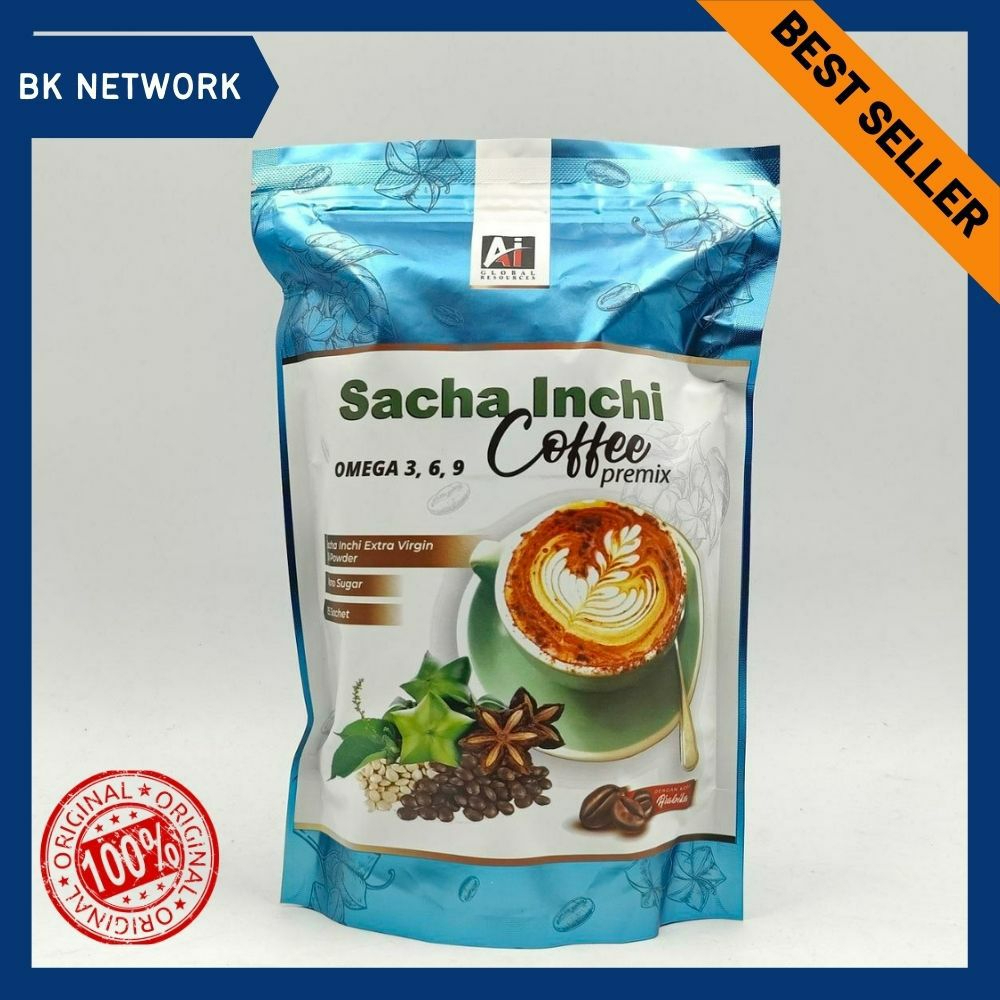 🔥KOPI🔥 PREMIUM SACHA INCHI COFFE PREMIX (15 sachets) Kopi Sacha Omega 3 ...