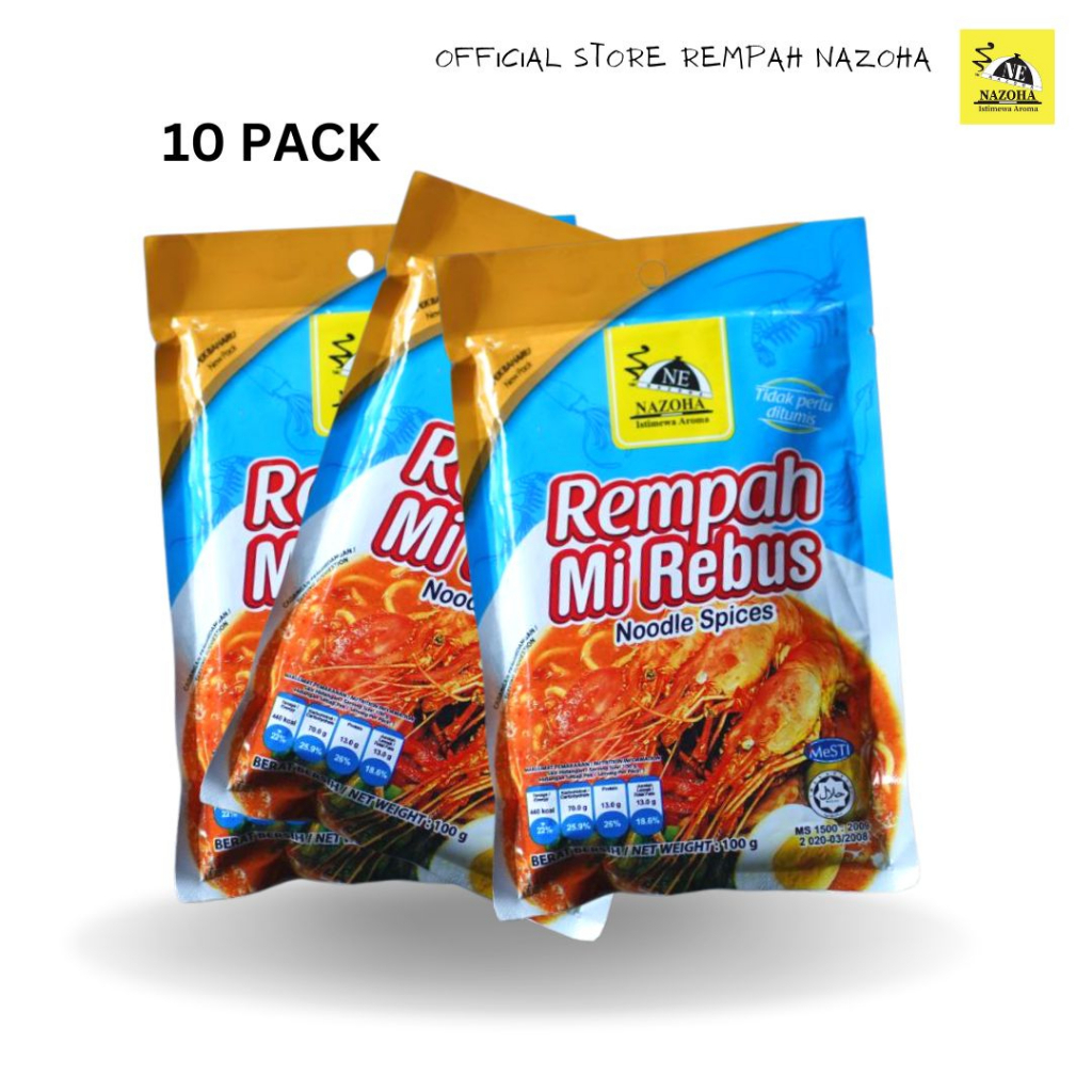10 pack Rempah mee rebus pedas Nazoha | Shopee Malaysia