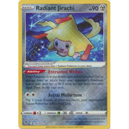Radiant Jirachi - Radiant Rare - 120/195 - SS12 - Pokemon Sword ...