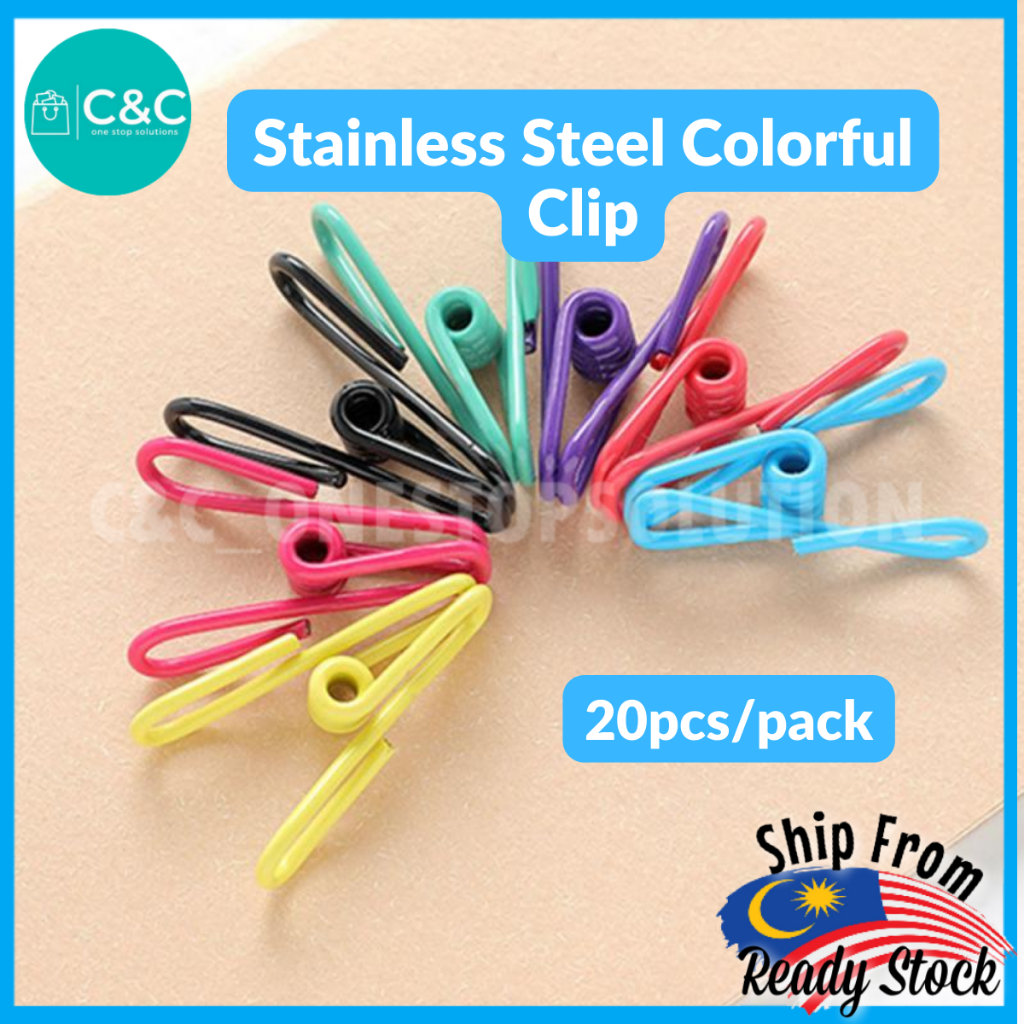 20's Stainless Steel Colourful Clips Cloth Sock Washing Laundry ...