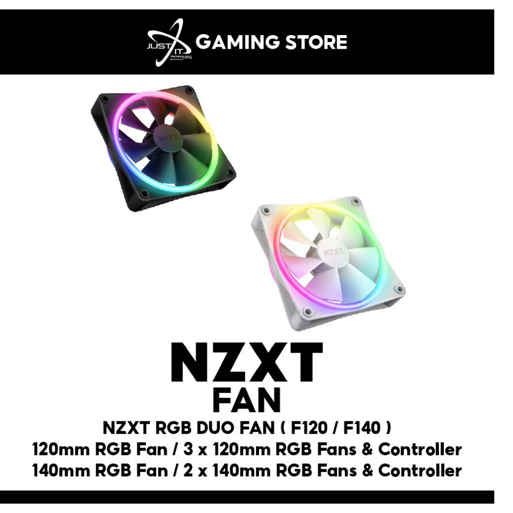 NZXT RGB DUO ( F120 / F140 )120mm RGB Fan / 3 x 120mm RGB Fans ...