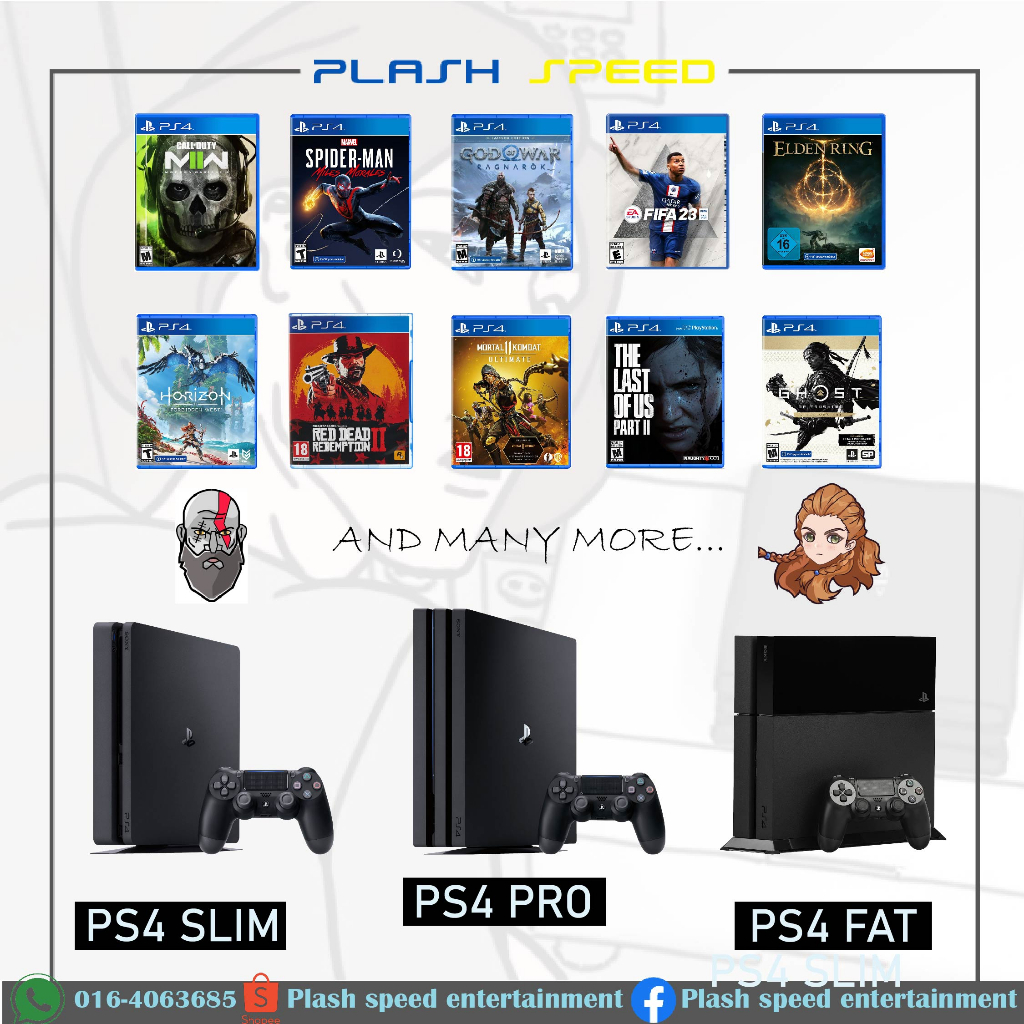 (USED) PS4 HEN 9.00, 11.00 WITH FULL GAMES (YOU CAN CHOOSE ANY GAME) | Shopee Malaysia