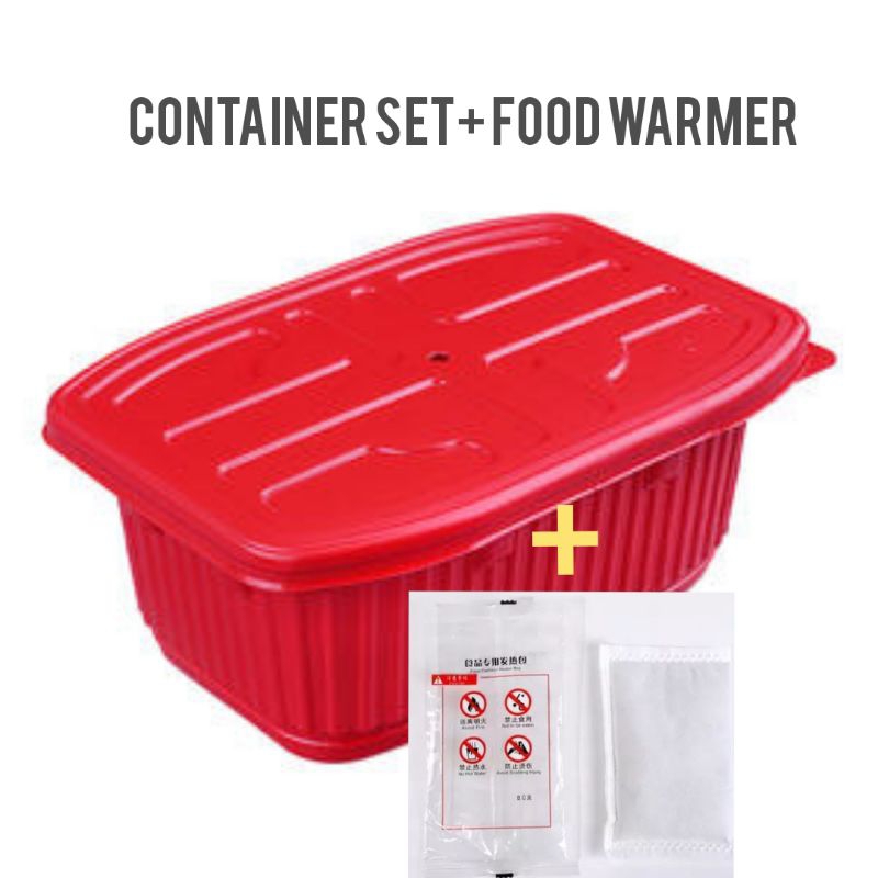 🔥Ready Stock🔥SELF HEATING CONTAINER LUNCH BOX + WARMER /TRAVEL PACK ...