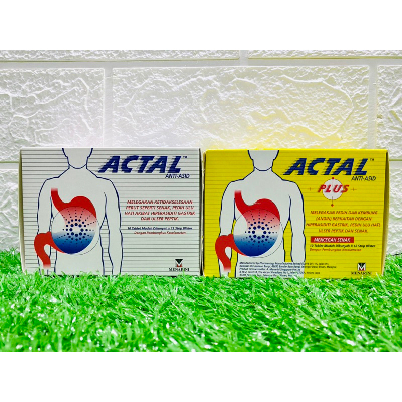 ACTAL ANTI-ACID PLUS [10CHEWABLE TABLET X12 STRIP] [UBAT PERUT ...