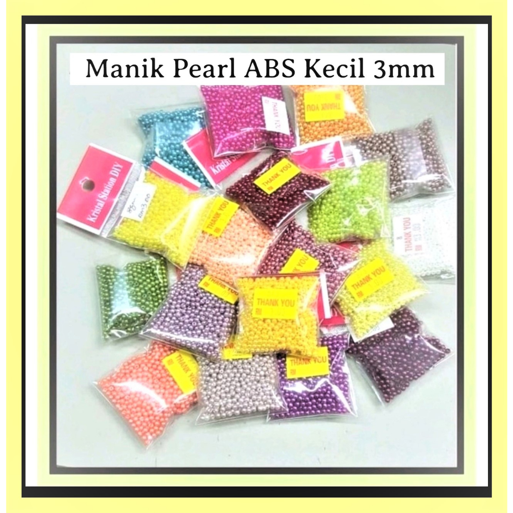 700pcs/Manik Beads Abs Pearl Bulat Kecil (Saiz 3mm) Dengan 2-Lubang ...