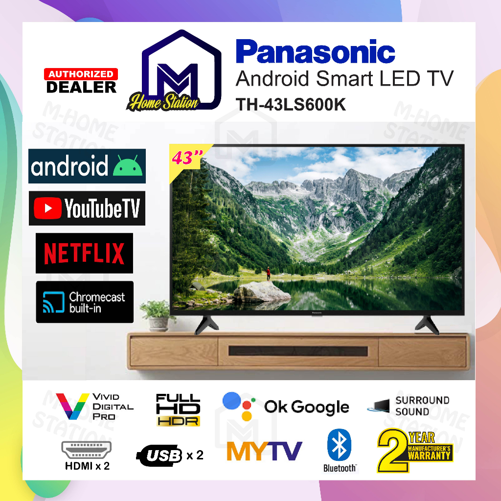 Panasonic 43" Smart Android LED TV TH-43LS600K Wifi Replace TH-43HS550K 43 Inch Full HD TV TH ...