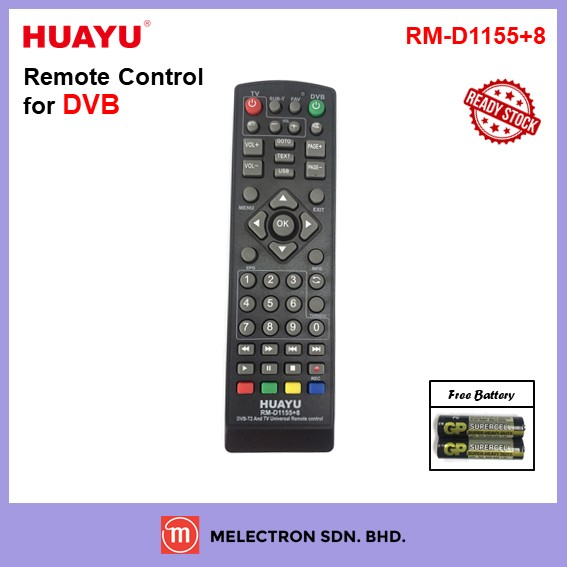 HUAYU Remote Control for DVB [RM-D1155+8 (old model: RM-D1155+6 ...