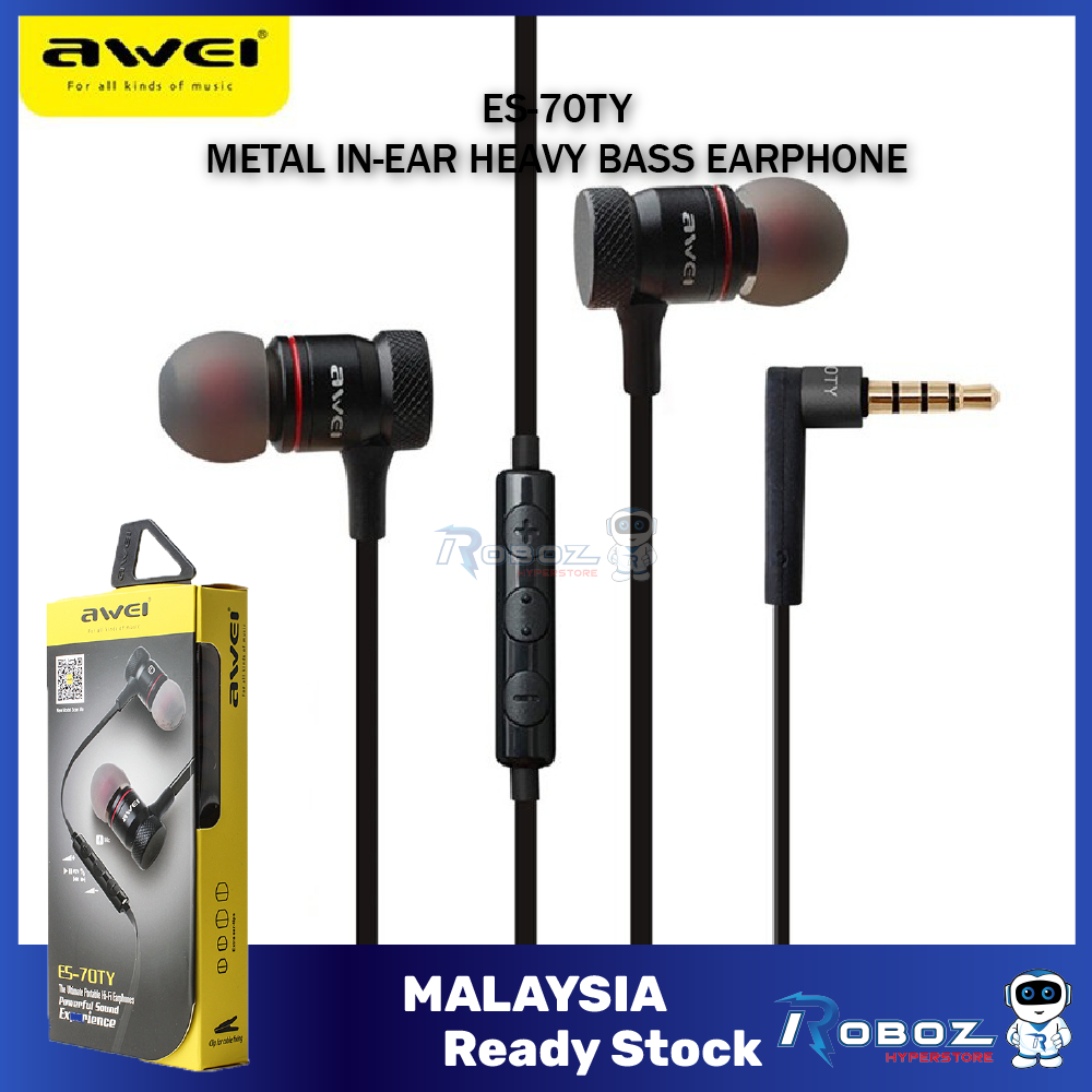 Awei ES-70TY Metal In-Ear Heavy Bass Earphone HiFi | Shopee Malaysia