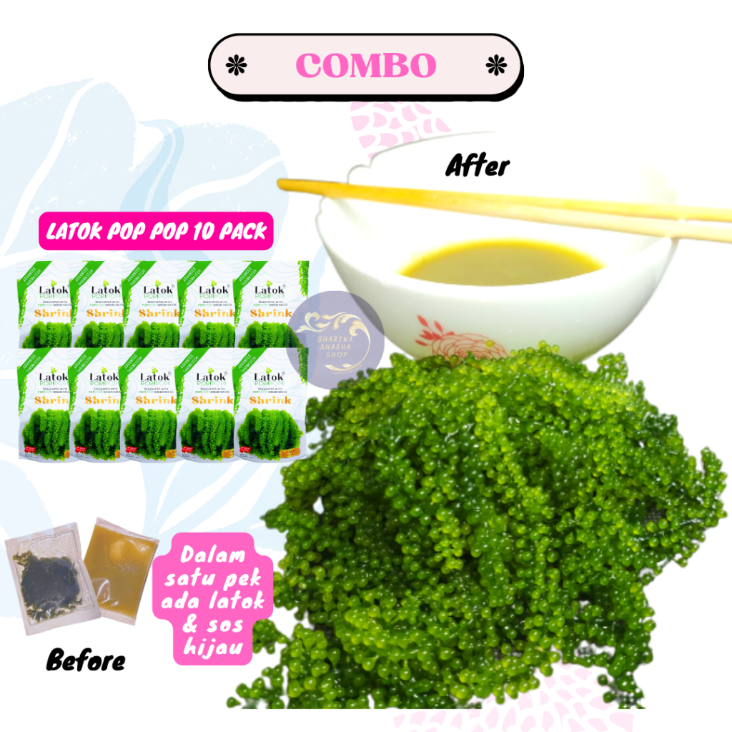 🌹POS SETIAP HARI🌹 Latok Pop Pop Shrink (Seagrape / Green Caviar + Green ...