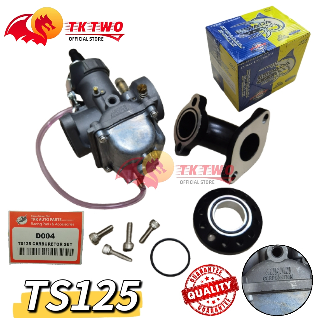 (D004) TS125 carburetor with UNIVERSAL Intake Pipe 28mm UFO TENGKUK ...