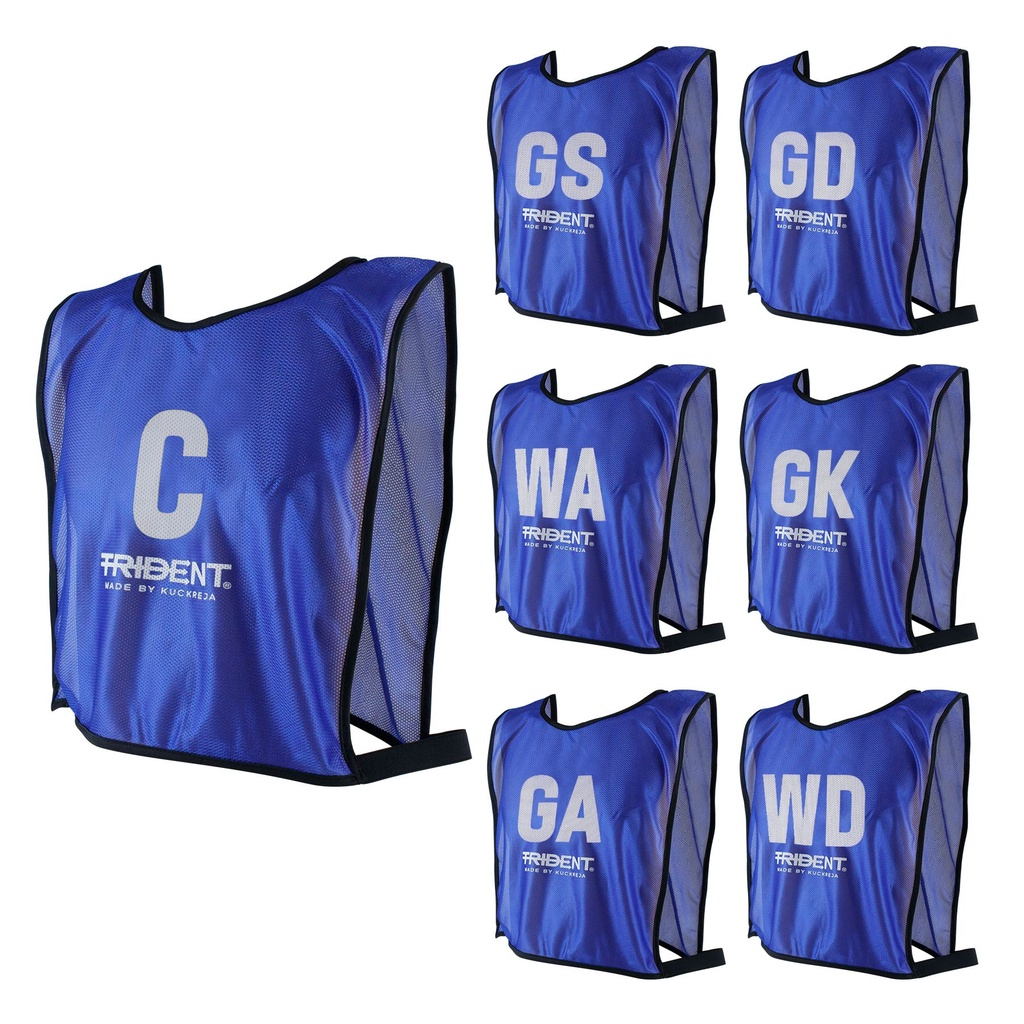 Trident Netball Bibs Set (Junior / Senior) Trident Single Sided Netball ...