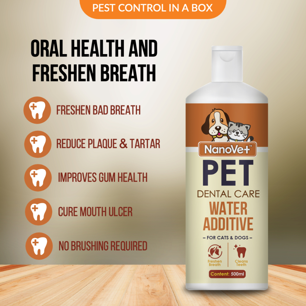 Nanovet™ Pet Dental Care Water Additive Solution for Cat and Dog 500ML ...