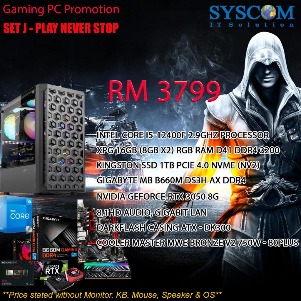 GAMING PC PROMOTION - INTEL CORE I5 / RTX 3050 | Shopee Malaysia