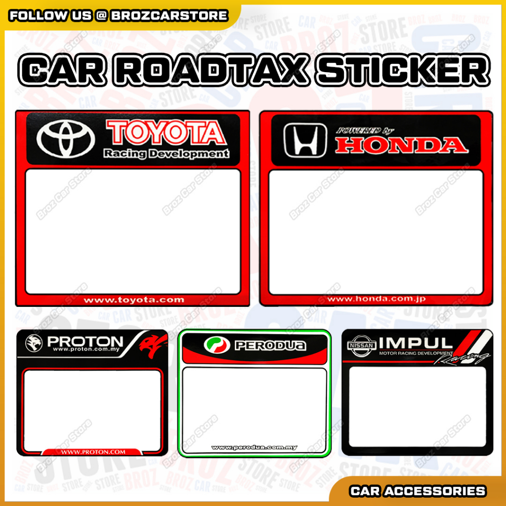 🔥 Roadtax Sticker Kereta Universal Vehicle Roadtax Sticker Proton ...
