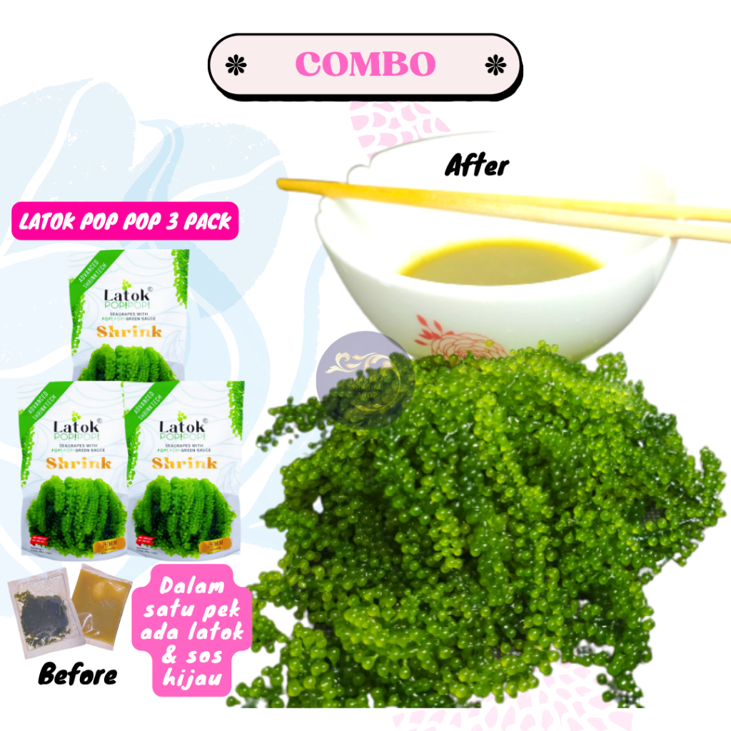 🚚COMBO 3 PACK🚚LATOK POP POP / SEAGRAPE / RUMPAI LAUT/ SOS HIJAU 🍇Latok ...