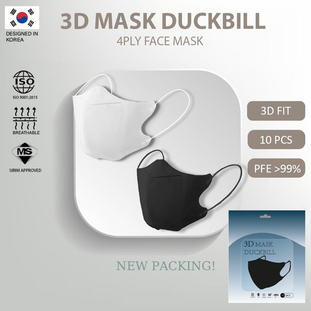 DuckBill Mask Face Mask Duckbill 4ply 4 layer non Medical Mask 3D Mask Pelitup Muka Earloop ...