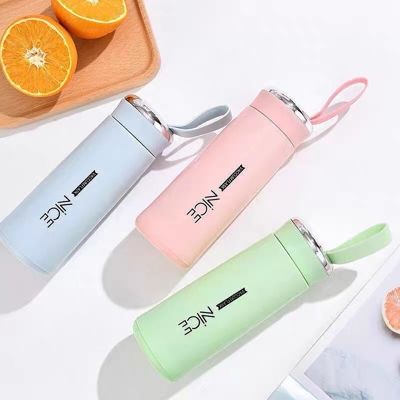 400ml Portable Colourful Glass Botol Kaca Air Bekas Air Cawan Air ...