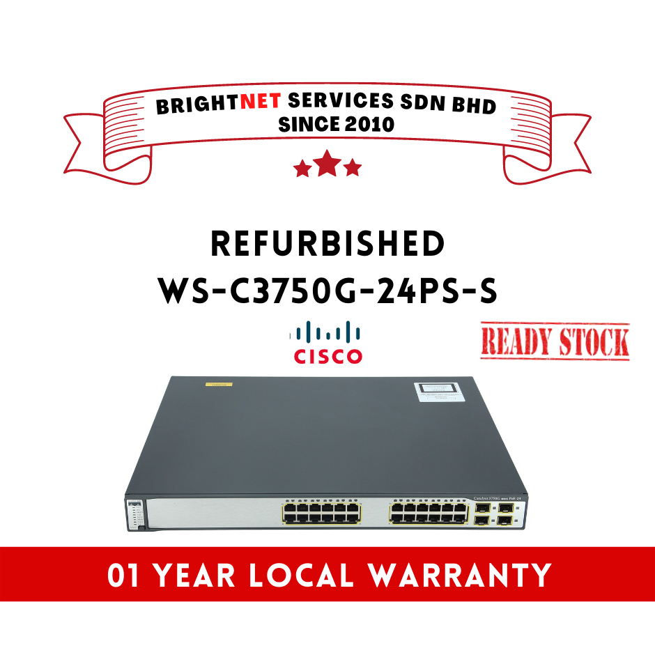 [READY STOCK] Refurbished Cisco WS-C3750G-24PS-S Cisco Catalyst Switch 3750 24 Port 10/100/1000T ...