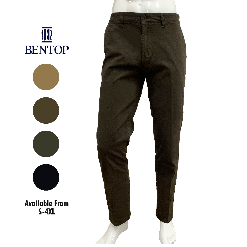 BENTOP Cotton Pant Slim Fit | Shopee Malaysia