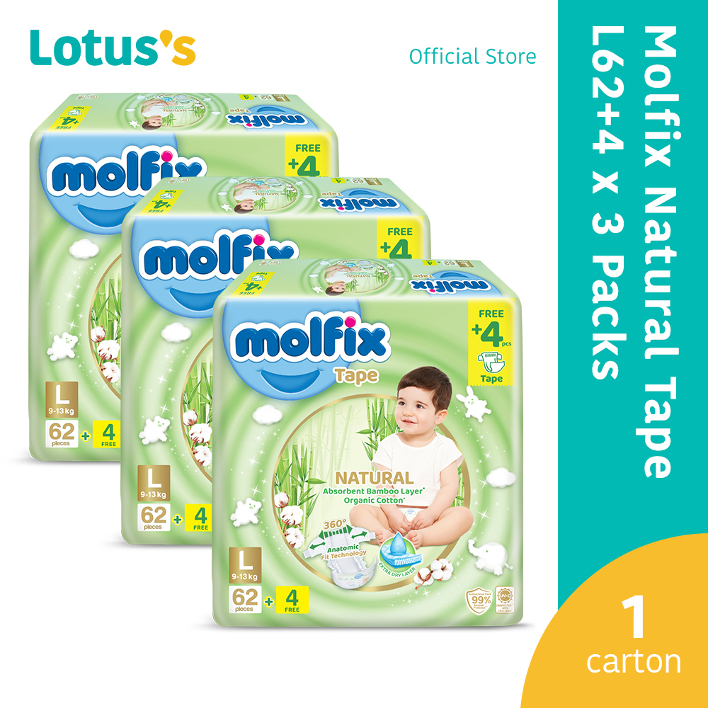 Molfix Natural Tape SJP L (62 Pcs x 3 Packs) | Shopee Malaysia