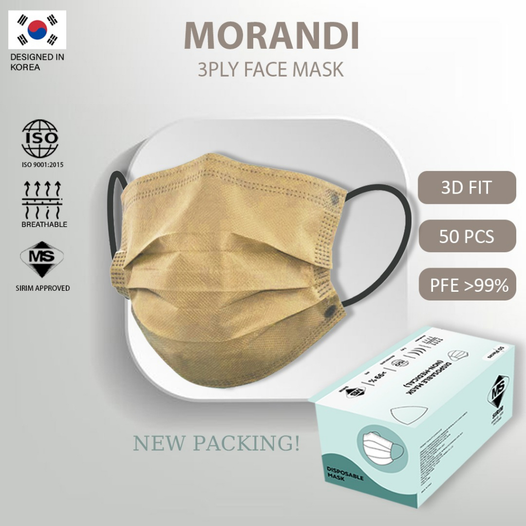 50 pcs Face Mask Disposable Earloop 3ply 3 ply Anti-dust Breathable ...