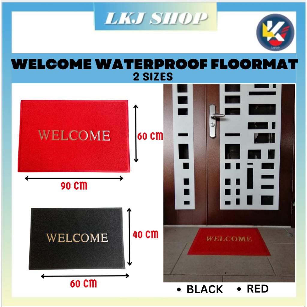 WELCOME DOOR MAT ANTI SLIP (40 CM X 60 CM) / (60 CM X 90 CM) SYNTHETIC ...