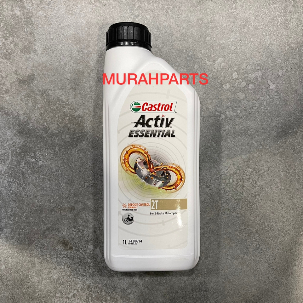 CASTROL GO 2T ACTIV ESSENTIAL OIL JASO FB 1LITRE 100%ORIGINAL | Shopee ...
