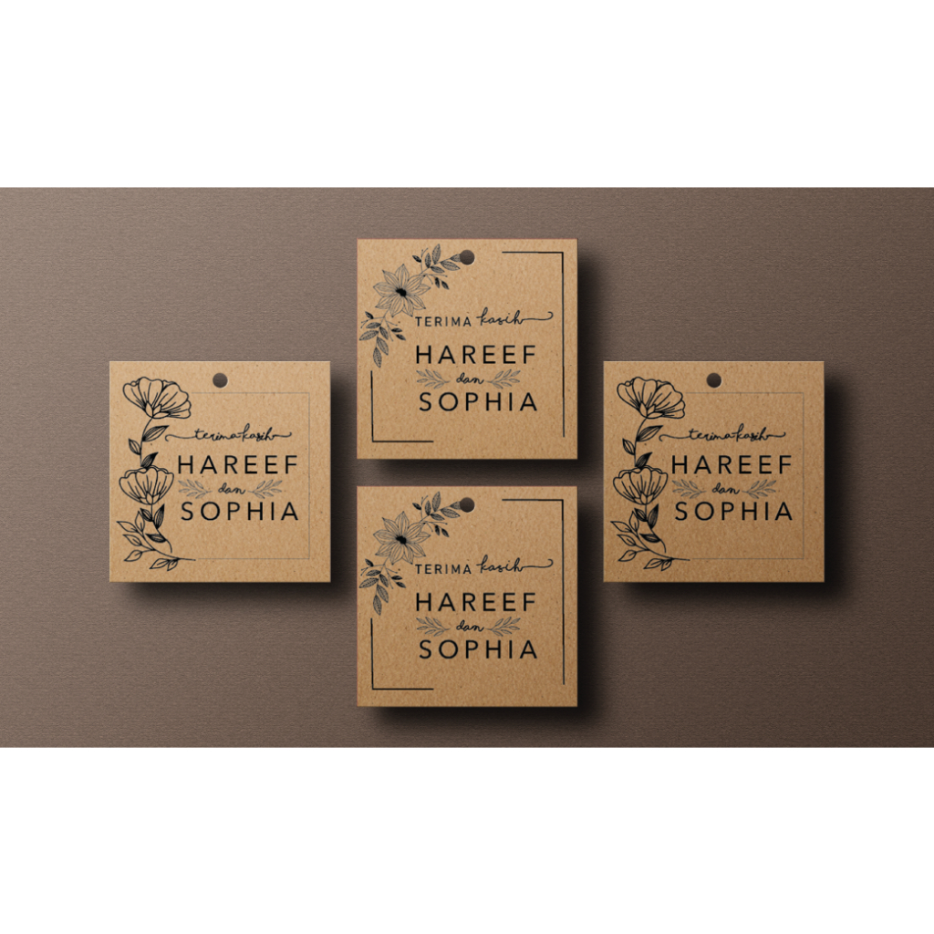 Customised Kraft Tag Label Doorgift (Kahwin/Aqiqah/Wedding/Nikah ...