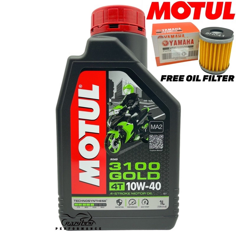 MOTUL ORIGINAL ENGINE OIL 4T 1L 300V 3100 5100 7100 10W40/15W50 1.2L 10W40🎁FREE OIL FILTER ORI ...