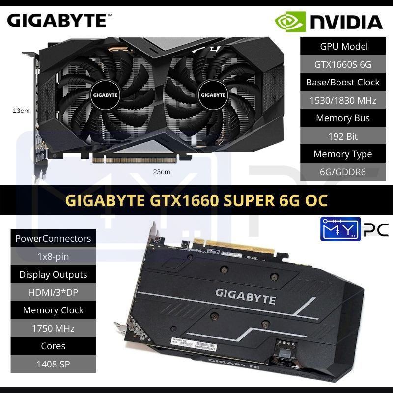 *Ready stock NVIDIA Gigabyte GTX1660 Super OC 6G GDDR6 Graphic card GPU | Shopee Malaysia