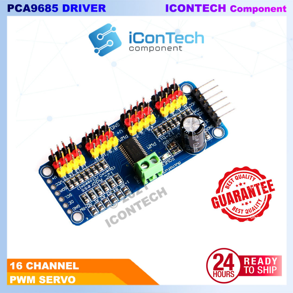 PCA9685 16 Channel 12-bit PWM/Servo Driver-I2C interface for Arduino or Raspberry Pi Module ...