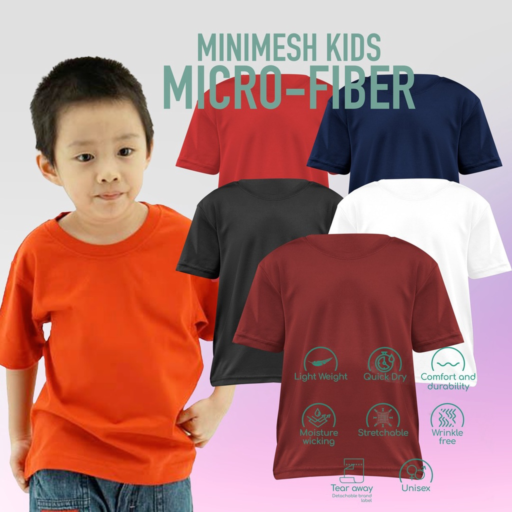 100% Microfiber Mini Mesh Sportswear Round Neck Plain Color T-Shirt ...