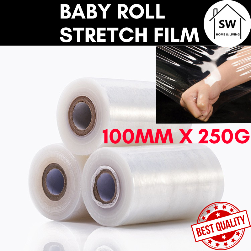 SW Baby Roll Stretch Film Wrap Bungkusan Parcel Wrapping Clear 100mm x ...