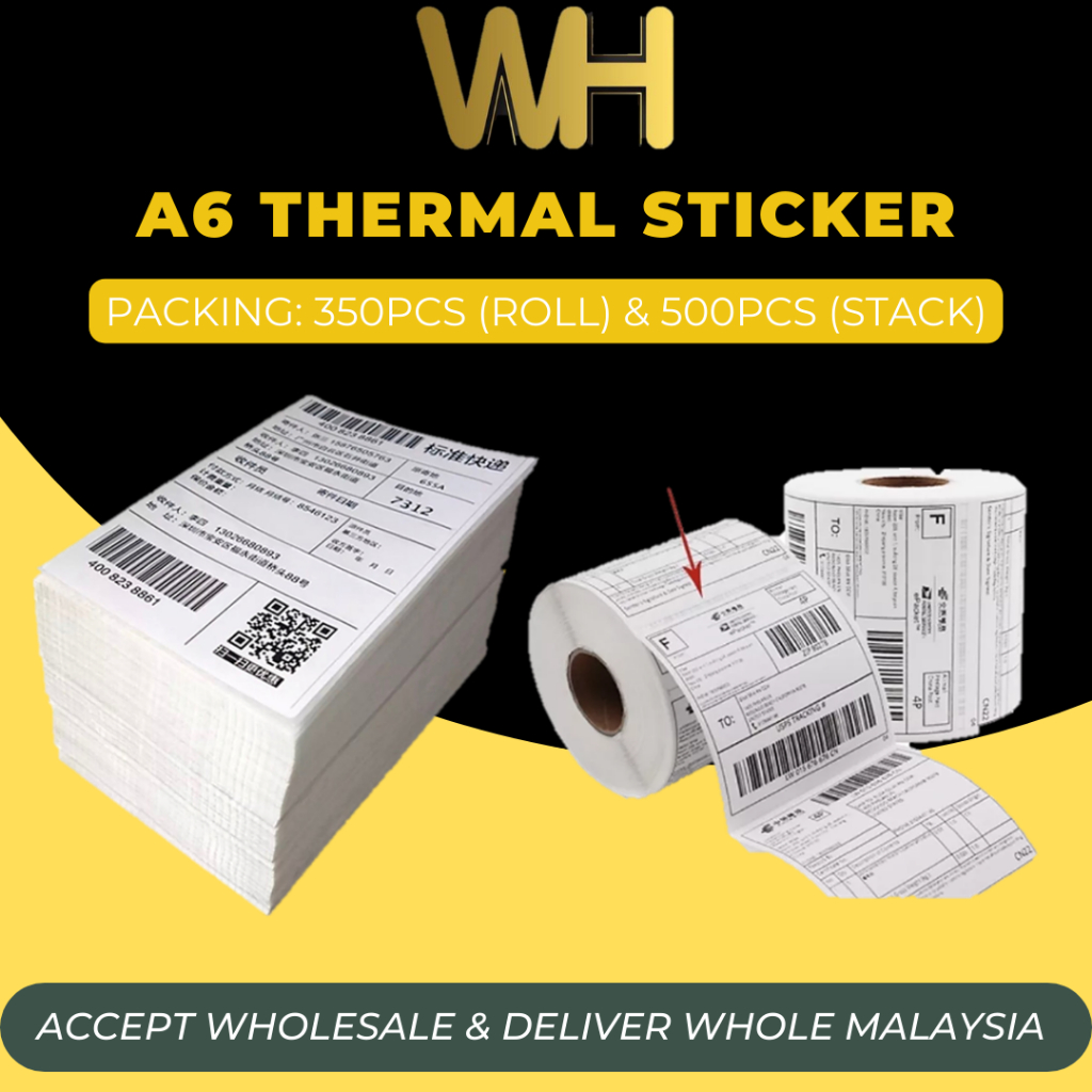 A6 THERMAL PAPER / SHIPPING LABEL / CONSIGNMENT NOTE PAPER 100MM X ...