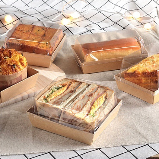 Kotak Kek Kuih Muih Kraft/White Paper Square Rectangular Cake Box with ...