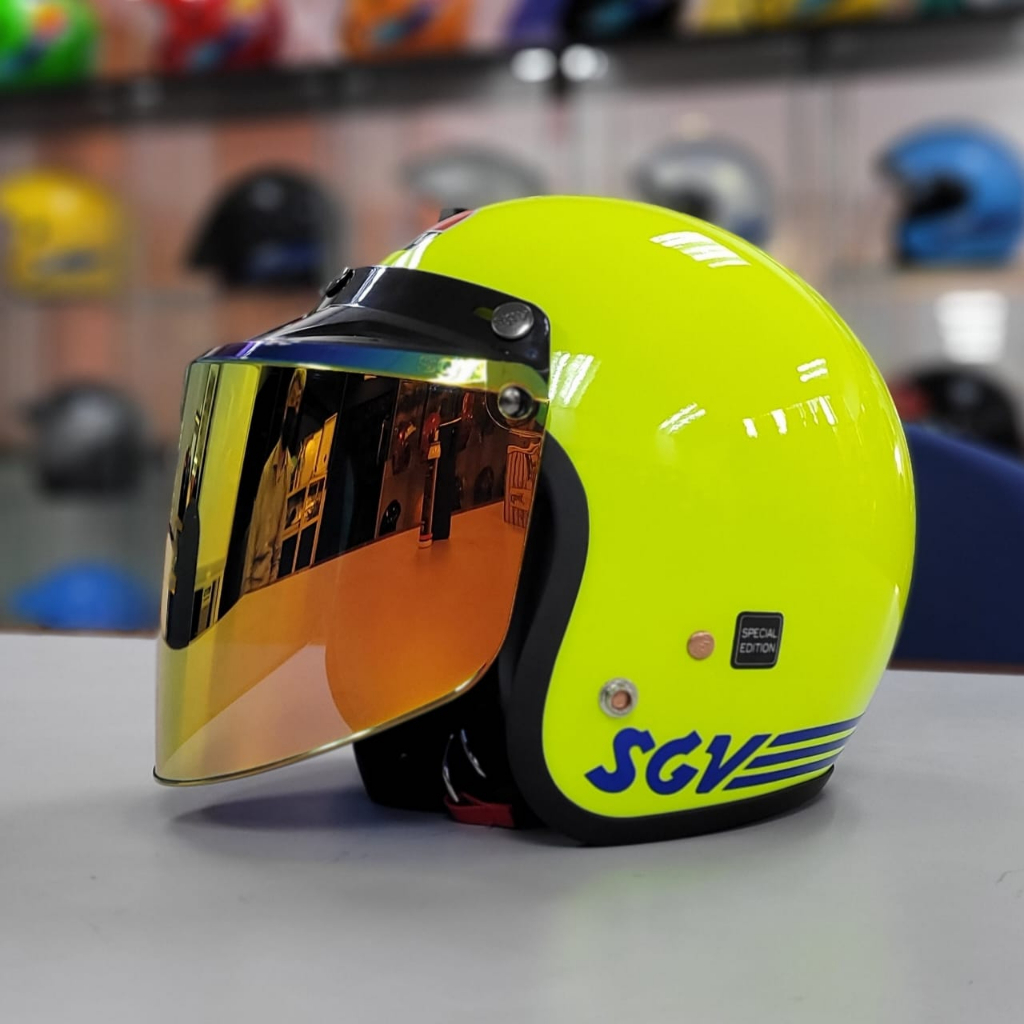 READY STOCK SGV SPECIAL EDITION VALENTINO ROSSI YELLOW WITH VISOR ...