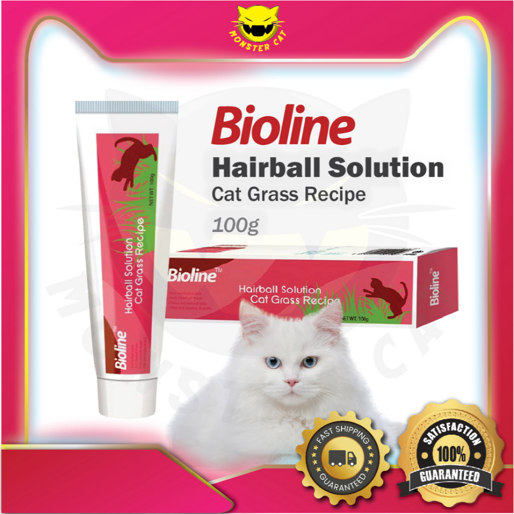 Bioline Hairball Solution Cat Grass Recipe 100g (for Long Hair Cats ...