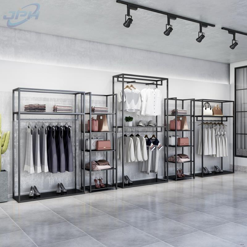 Clothing Stores Rak Paparan Wrought iron clothing store display racks ...