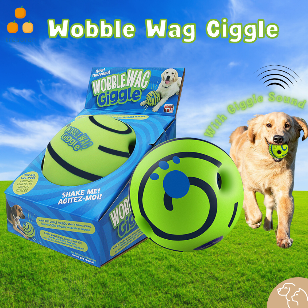 Woggle Wag Giggle Dog Toy Rolling Sound Ball Self-hitting Ball Smirking ...