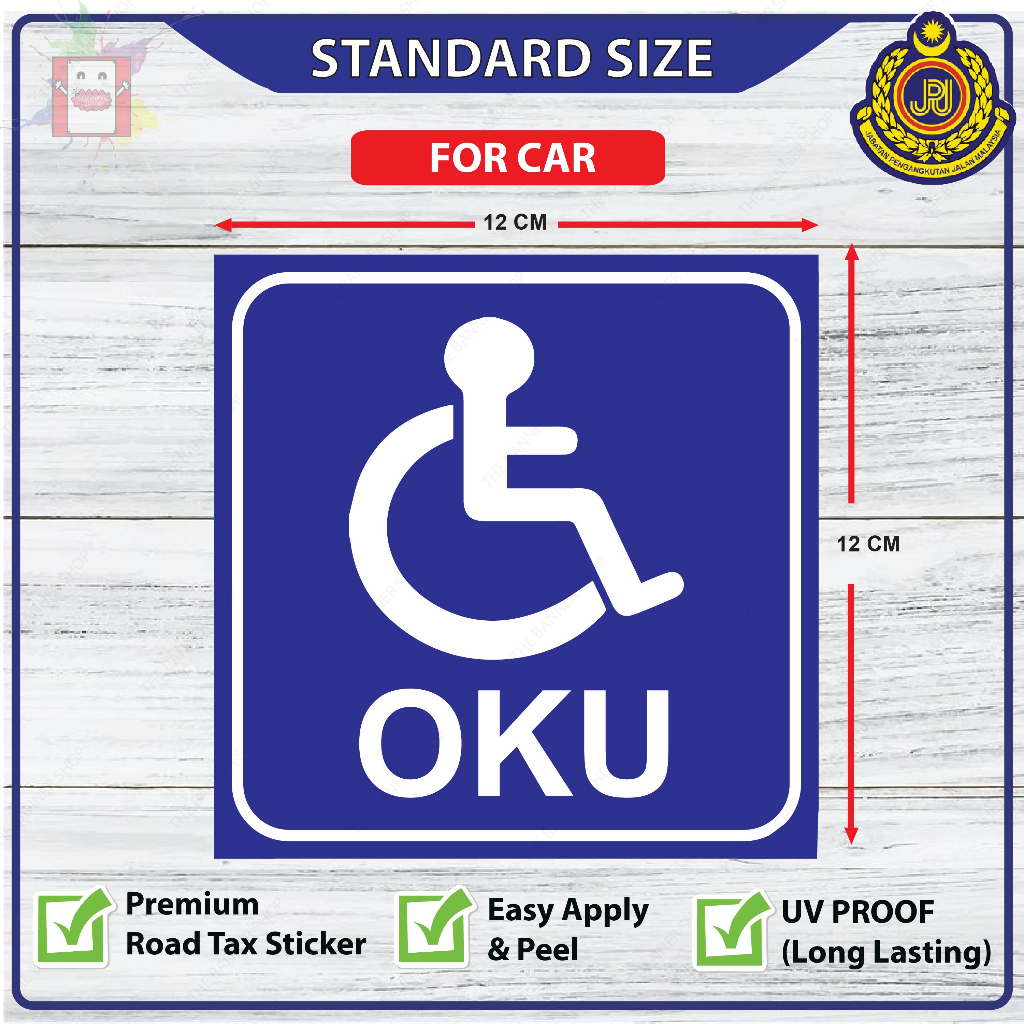 OKU sign sticker, OKU car sign, OKU Windscreen Sticker | Shopee Malaysia